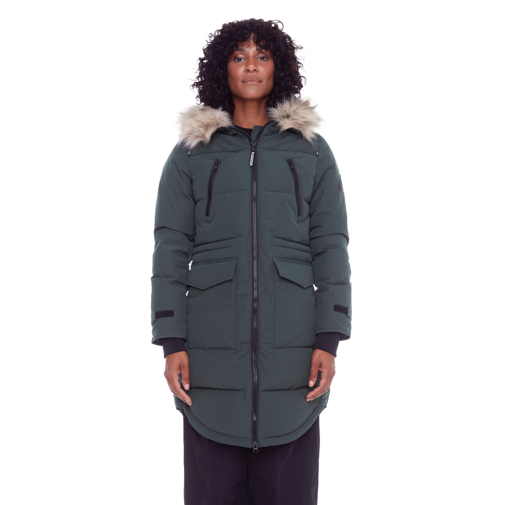 ALPINE NORTH Alpine North Vegan Down Winter Parka with Removable Faux Fur Trim